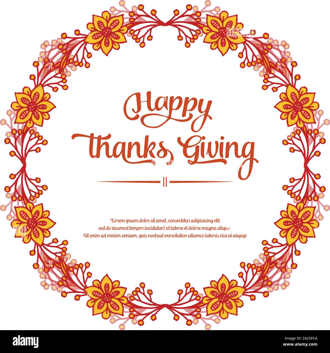 Text greeting card of thanksgiving, with artwork of autumn leaf frame ...