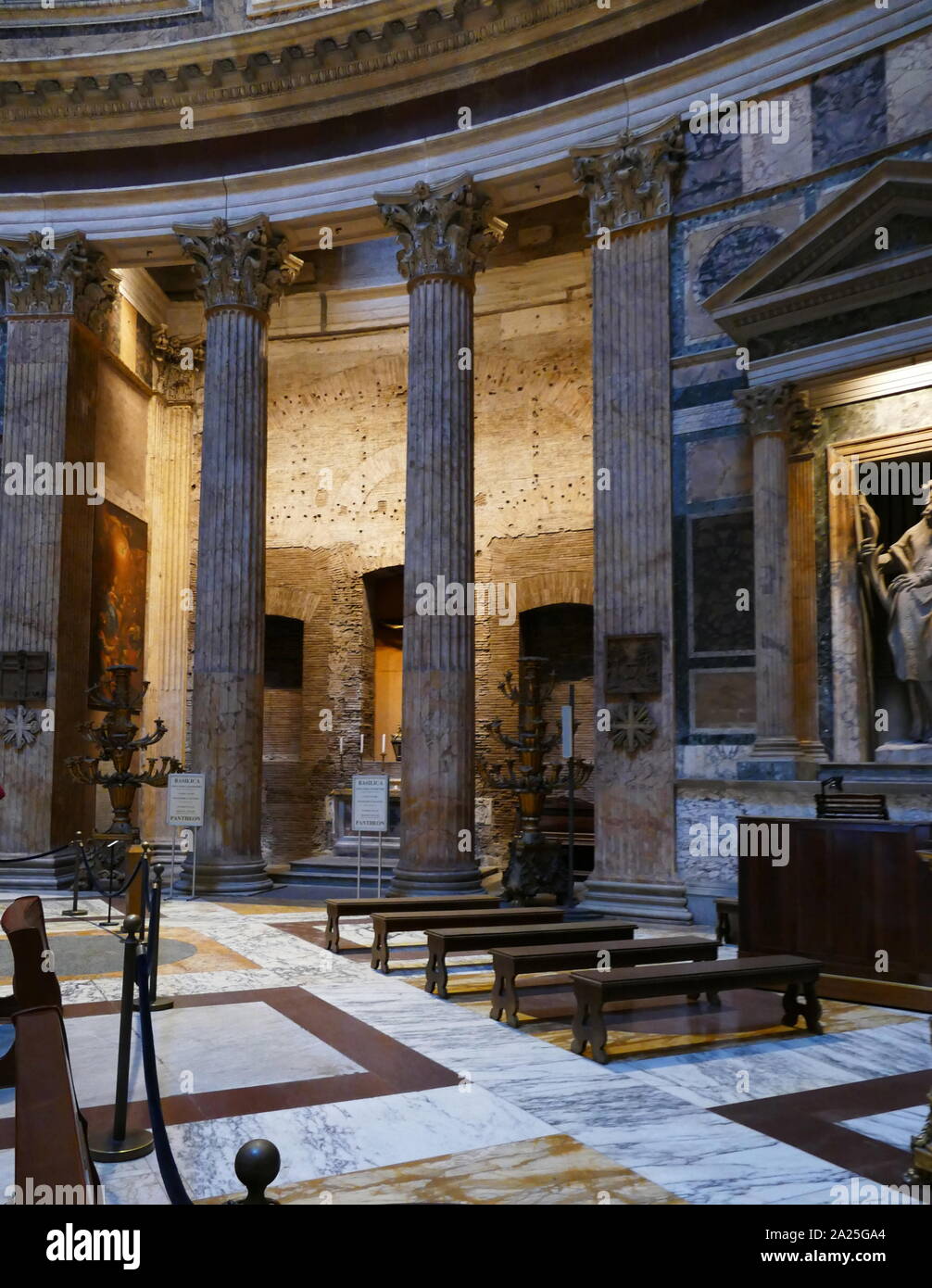 Interior of the Pantheon a former Roman temple, now a church, in Rome ...