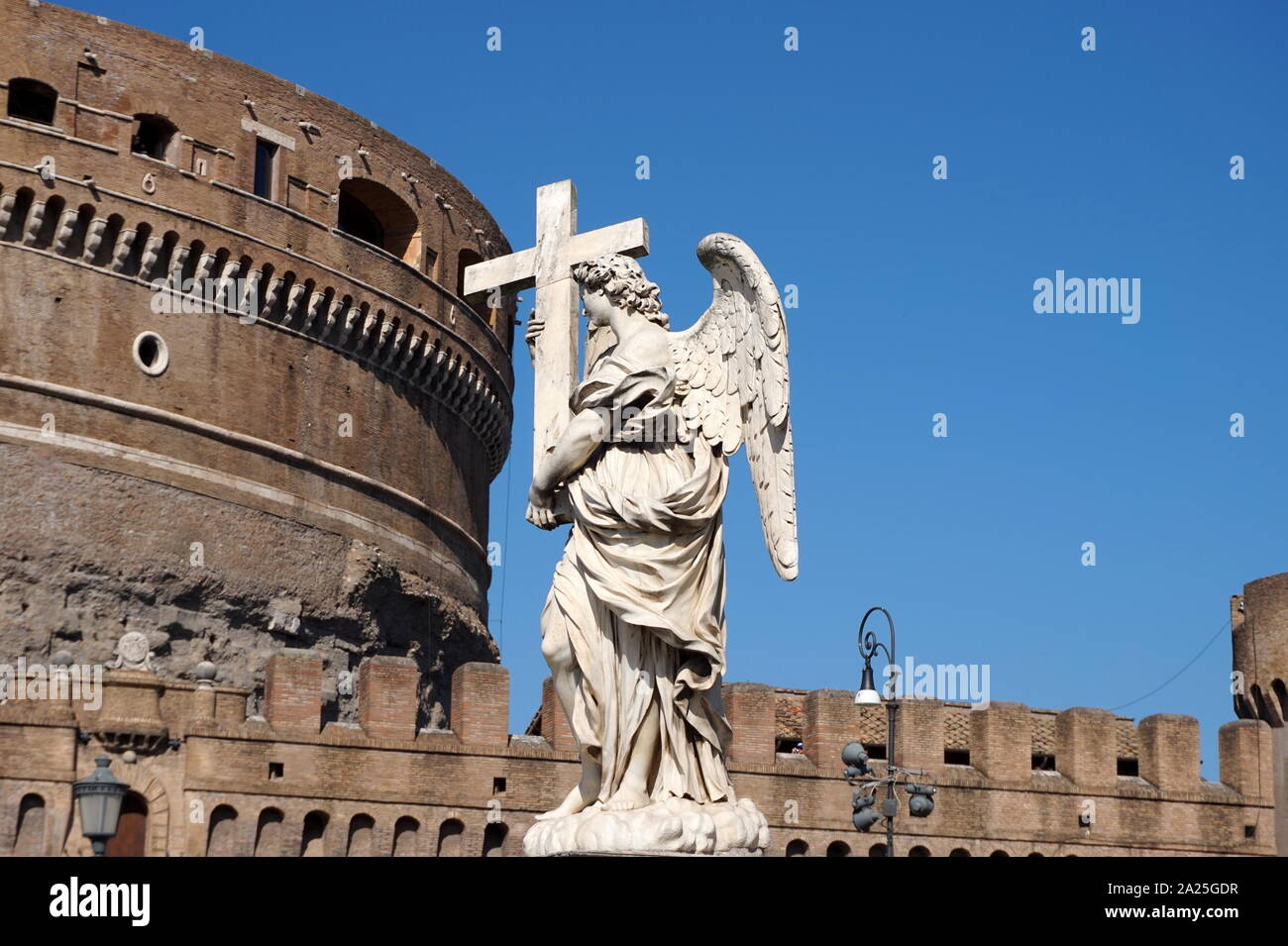 Exterior of Castel Sant'Angelo (The Mausoleum of Hadrian), a towering ...