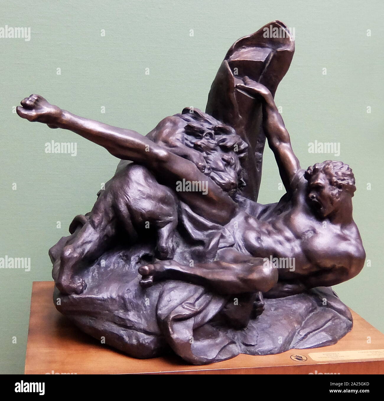 Bronze sculpture titled 'Milo of Croton' by Etienne Maurice Falconet ...