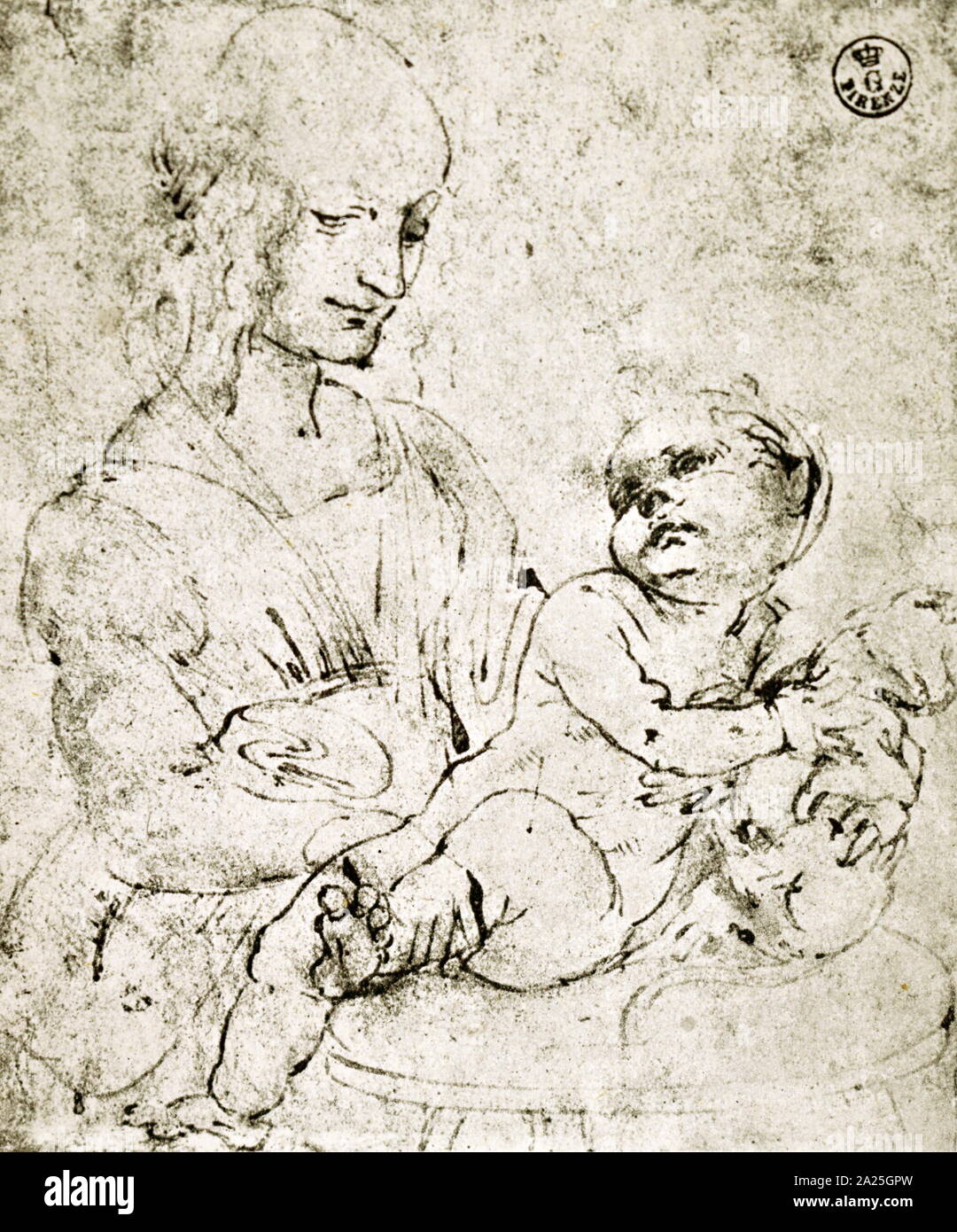 Study for a Madonna with the stool by Leonardo da Vinci. Leonardo di ...
