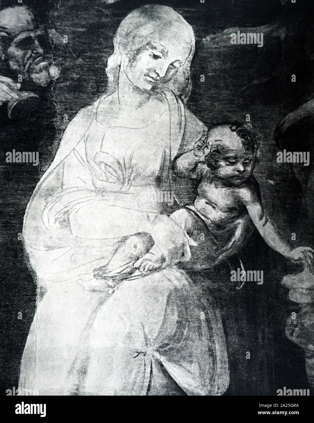 Study for the Virgin and child by Leonardo da Vinci. Leonardo di ser ...