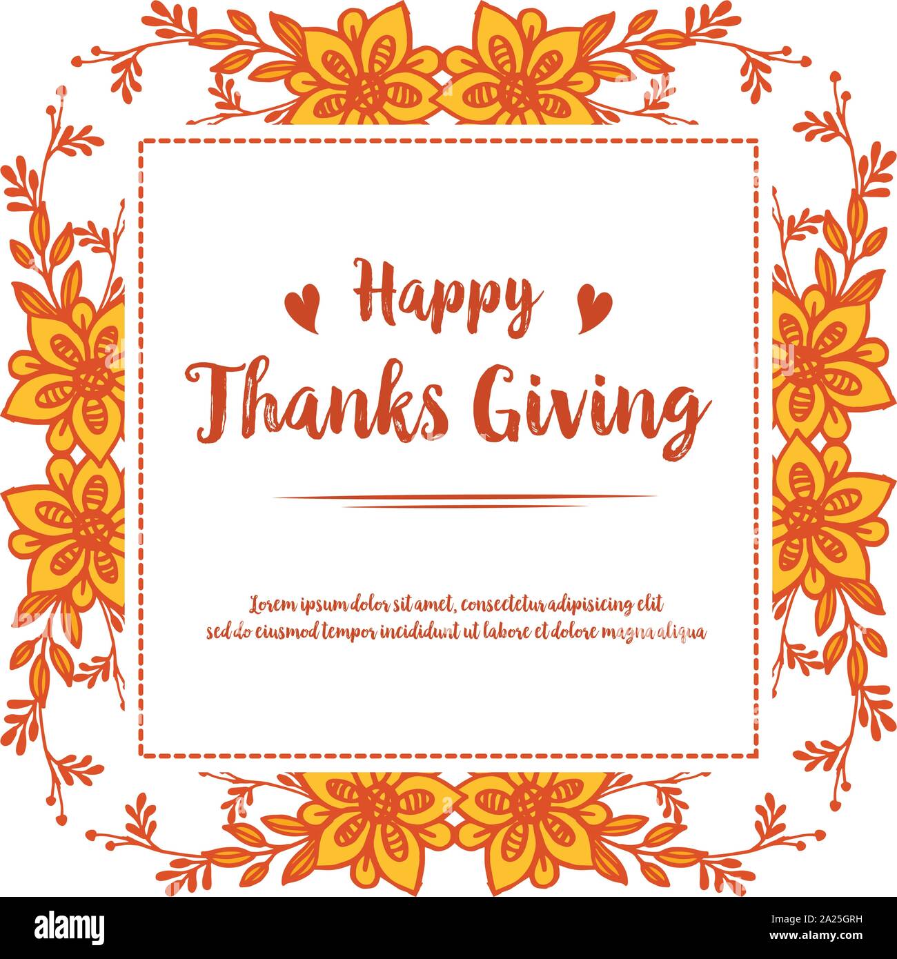 Design thanksgiving, with realistic autumn leaf flower frame. Vector ...