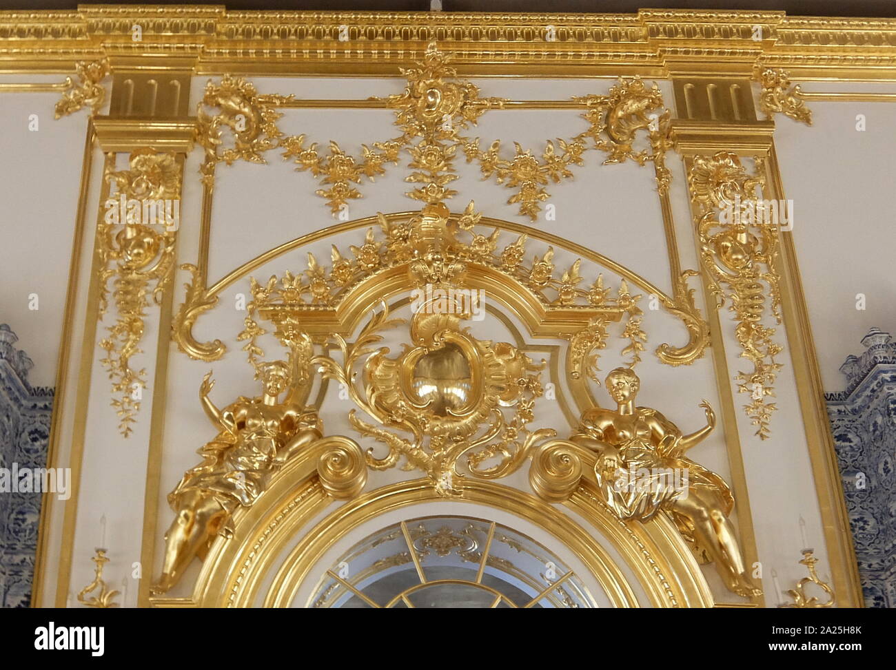 Interior of Catherine Palace, a Rococo palace located in the town of ...