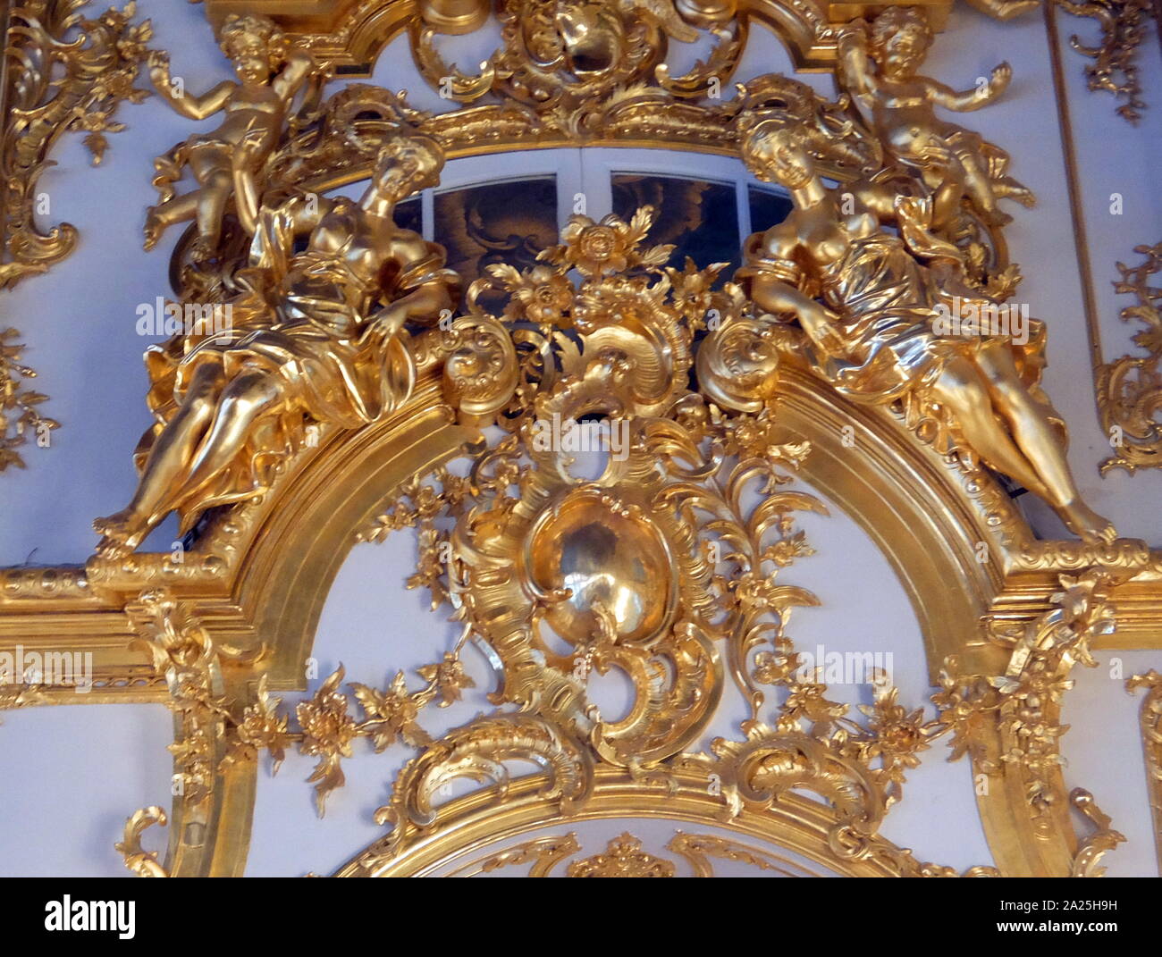 Interior of Catherine Palace, a Rococo palace located in the town of ...