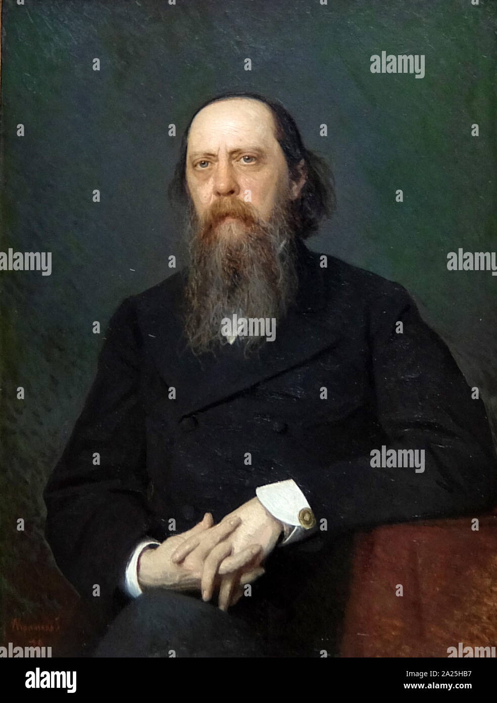 Portrait of M. E. Saltykov by Ivan Kramskoi. Ivan Nikolaevich Kramskoi ...