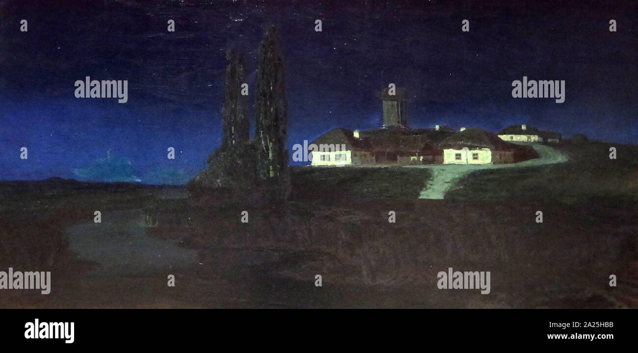 Painting titled 'Ukrainian Night' by Arkhip Kuindzhi. Arkhip Ivanovich ...