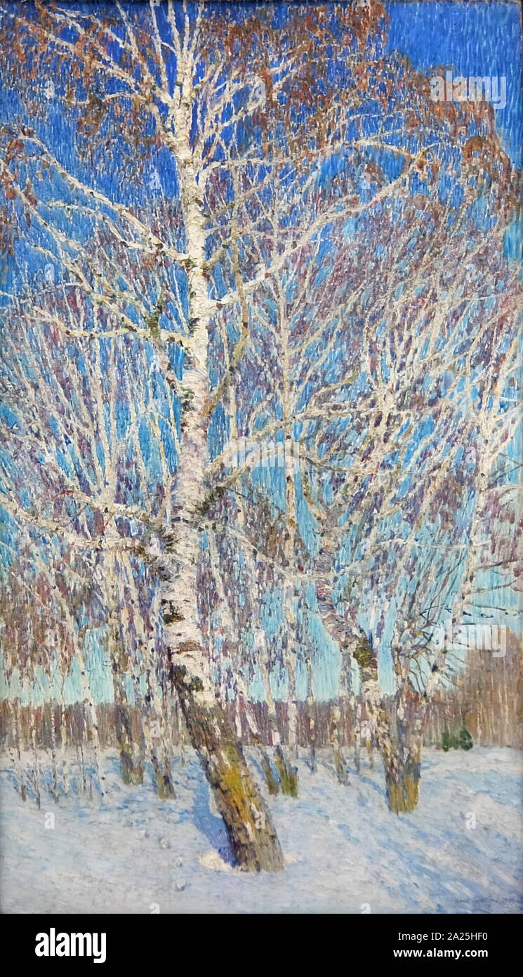 Painting titled 'The Azure of February' by Igor Grabar. Igor ...