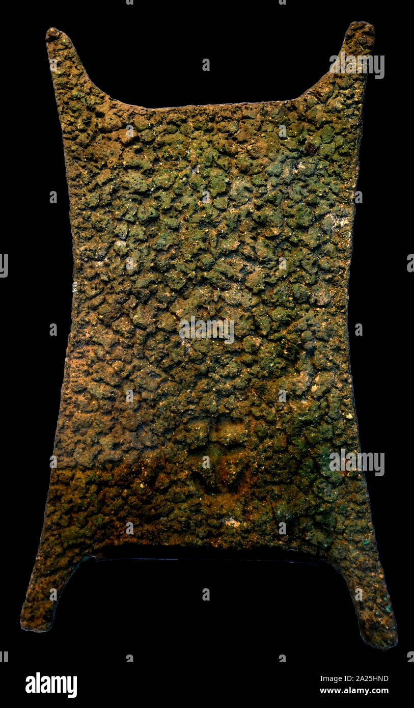 Copper (Ox-hide) ingot, used in trade exchanges, Cyprus, Greece, 1200 ...