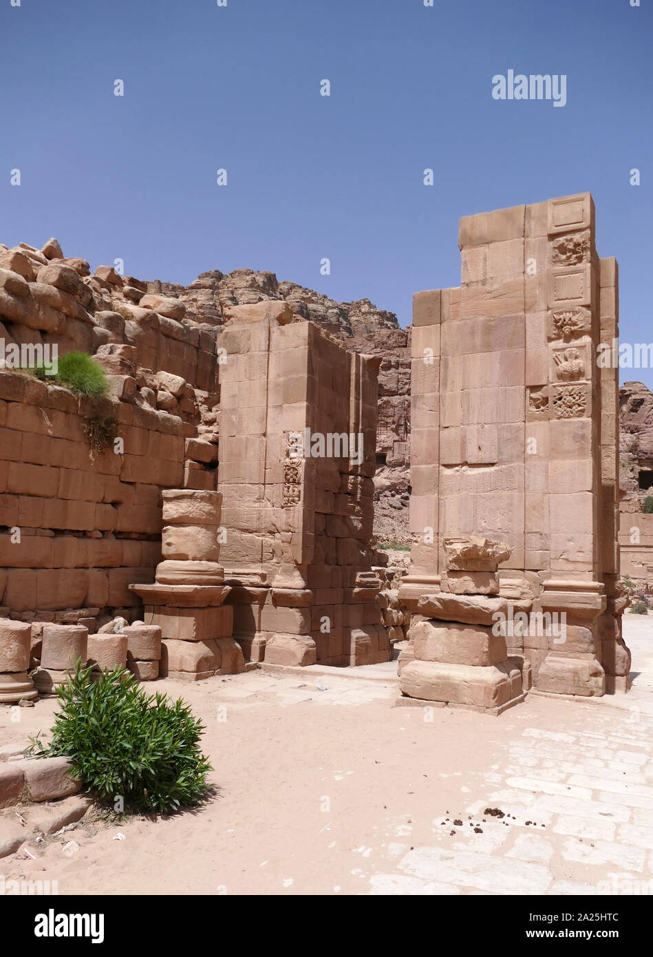 The Great Temple at Petra, Jordan, is a grand monumental complex that ...