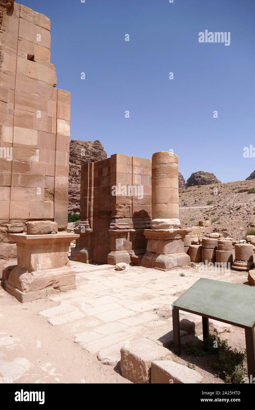 The Great Temple at Petra, Jordan, is a grand monumental complex that ...