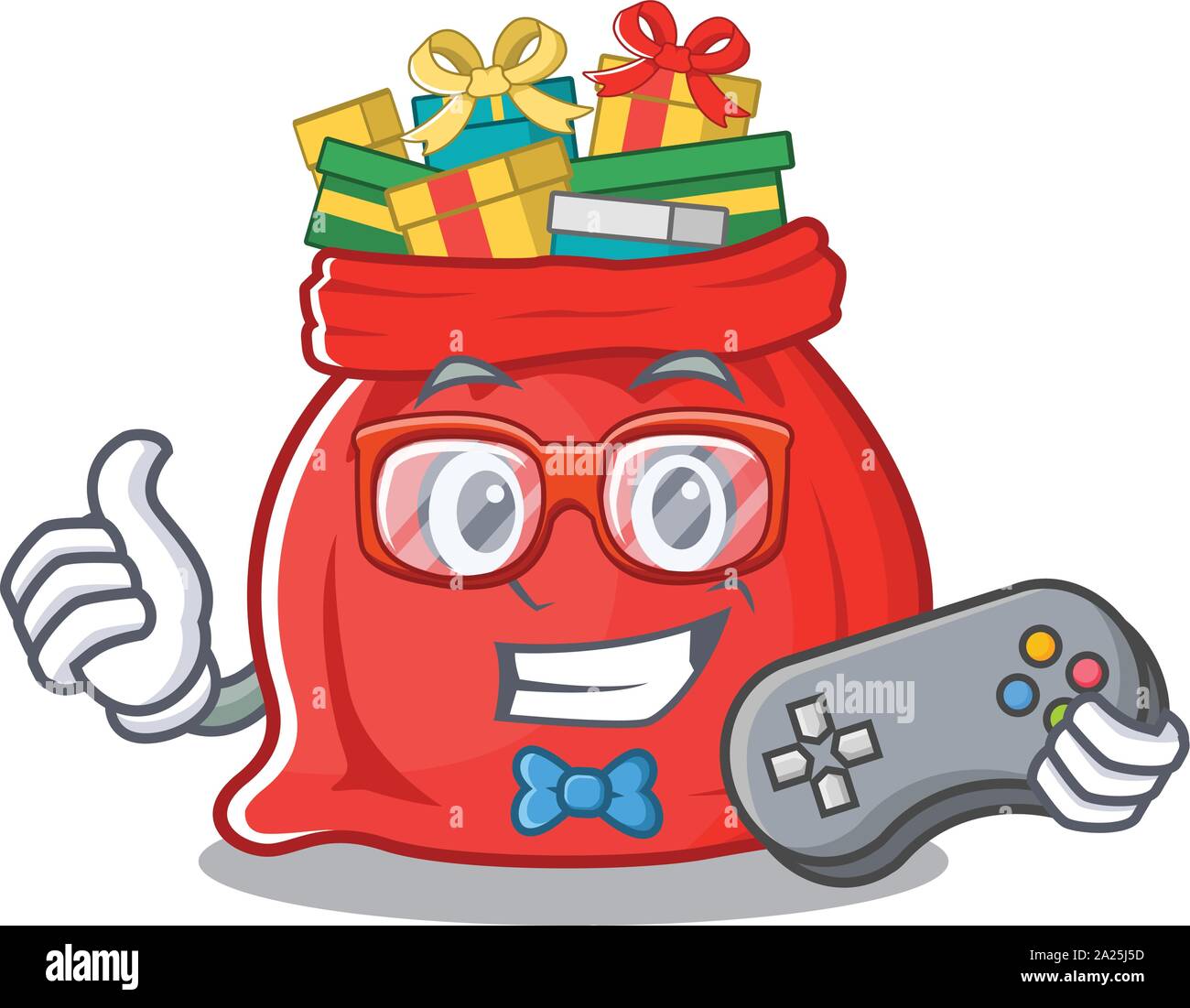 Gamer santa claus bag with character shapes Stock Vector Image & Art ...