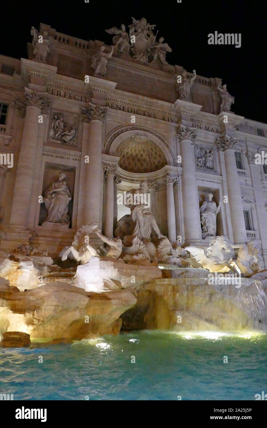 The Trevi Fountain (Fontana di Trevi), in Rome, Italy. Designed by ...