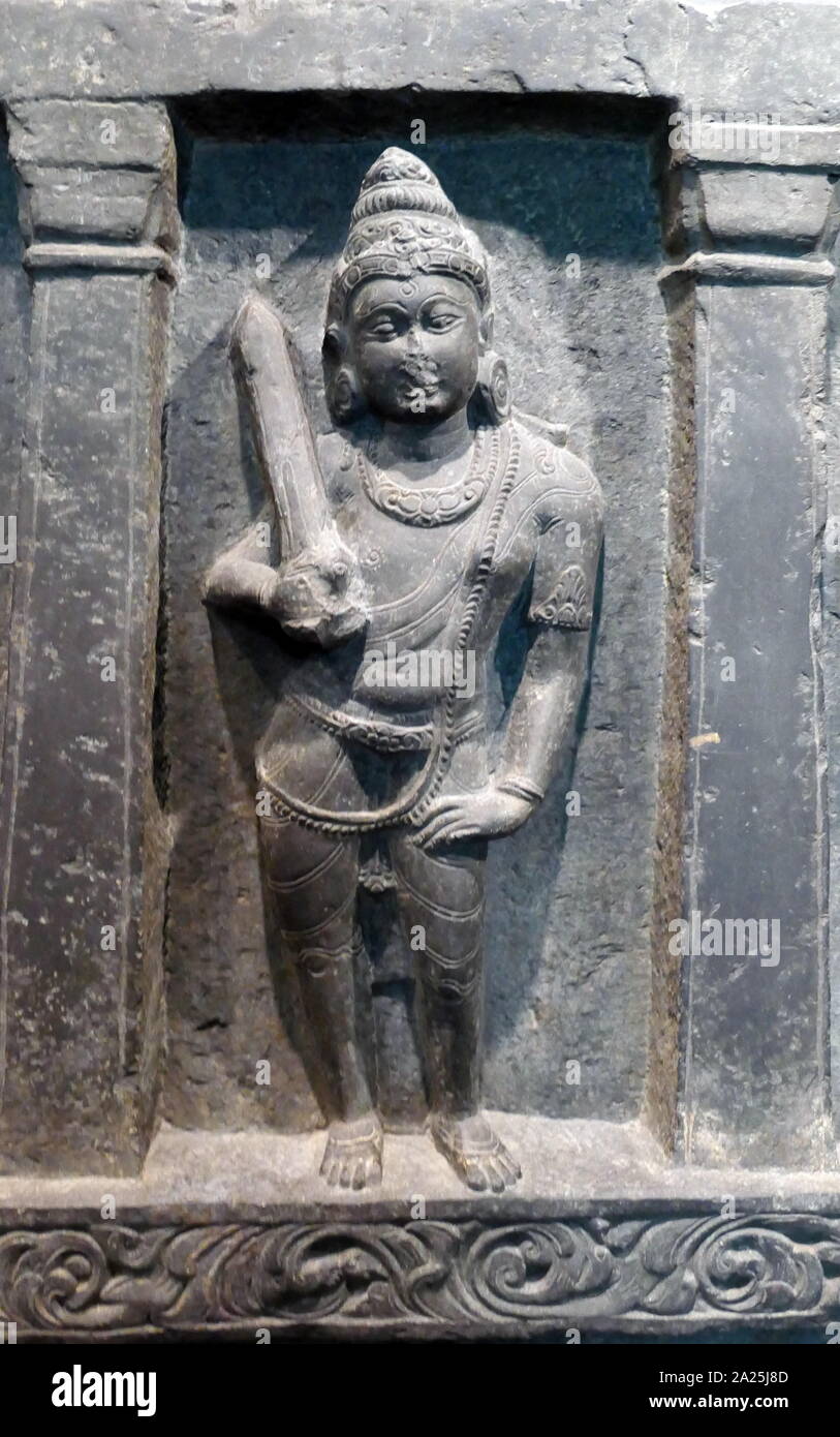 Detail from the Lintel of Ganesha and the eight Dikpalas, Eastern India ...