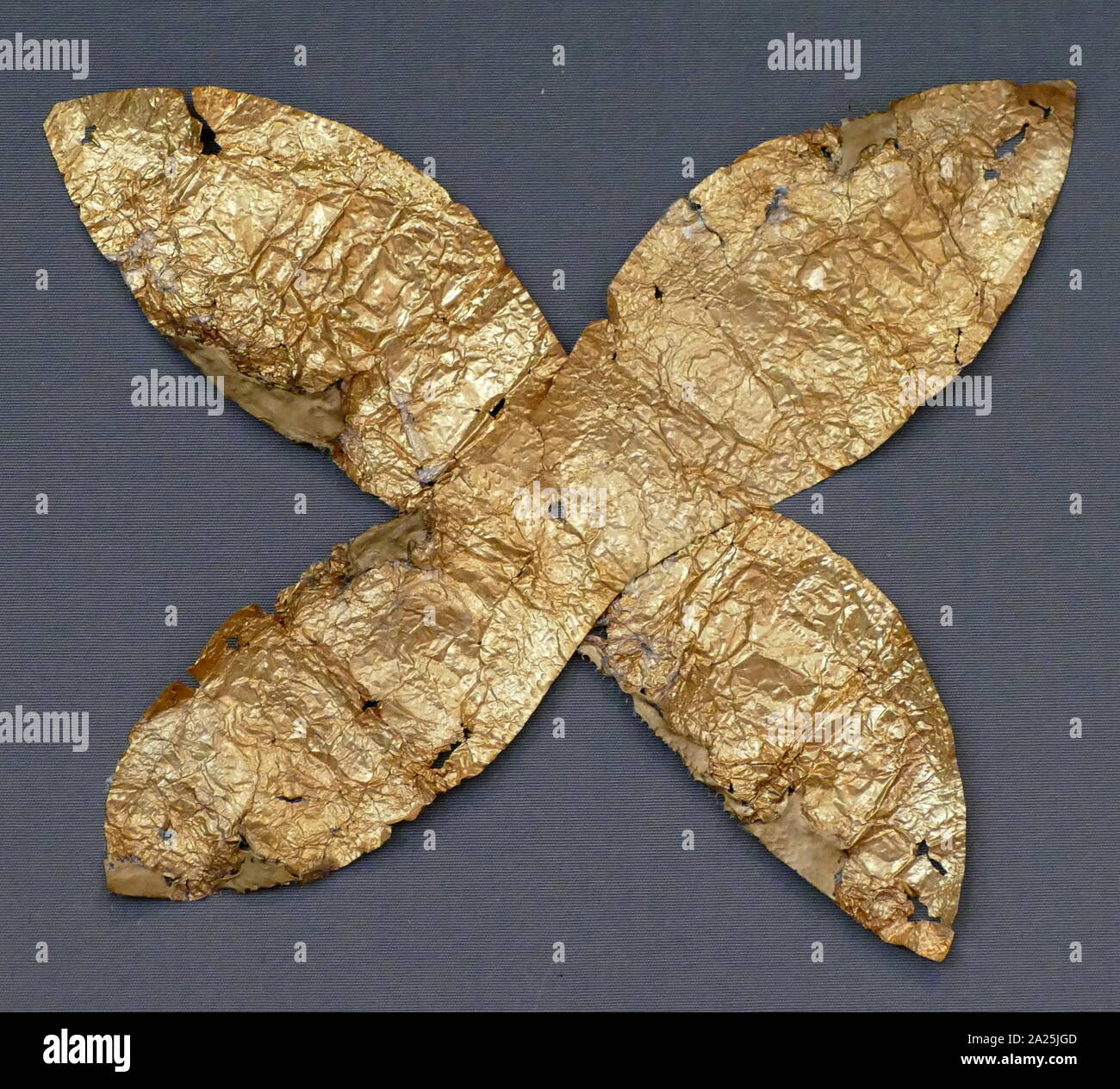 Gold grave object from the Pylos Tholos Tombs; 14th century BC ...