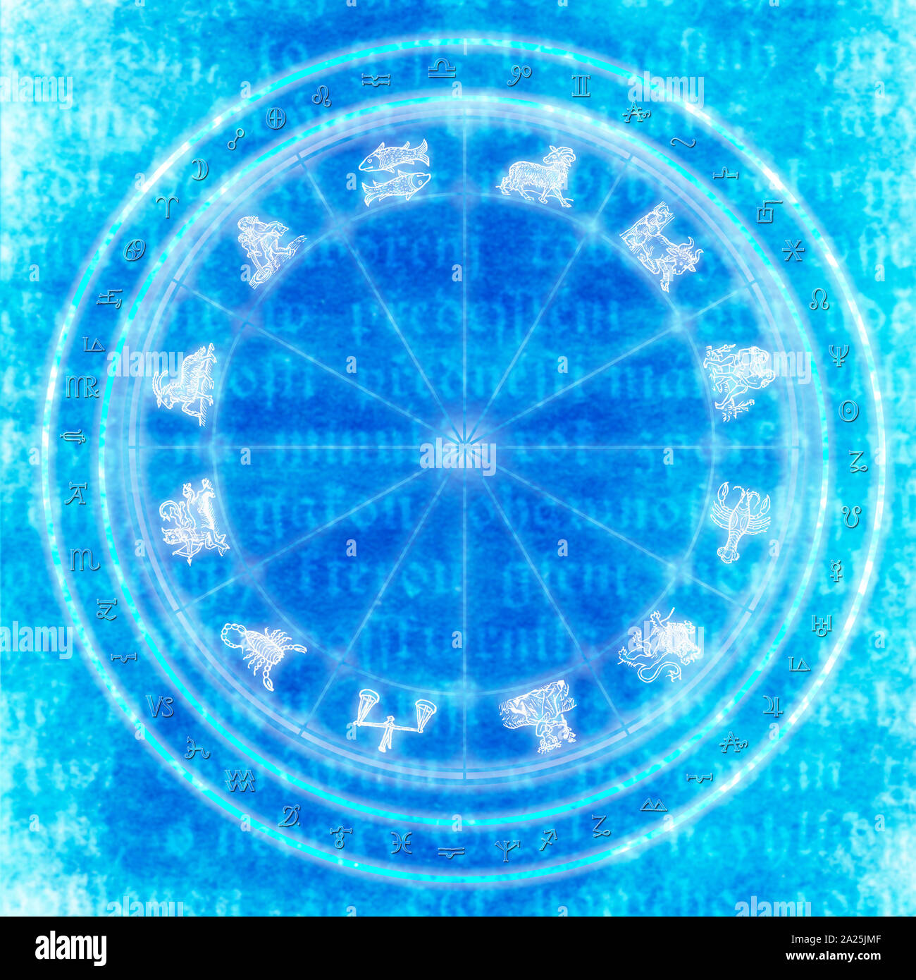 astrology wheel with all signs of the zodiac Stock Photo - Alamy