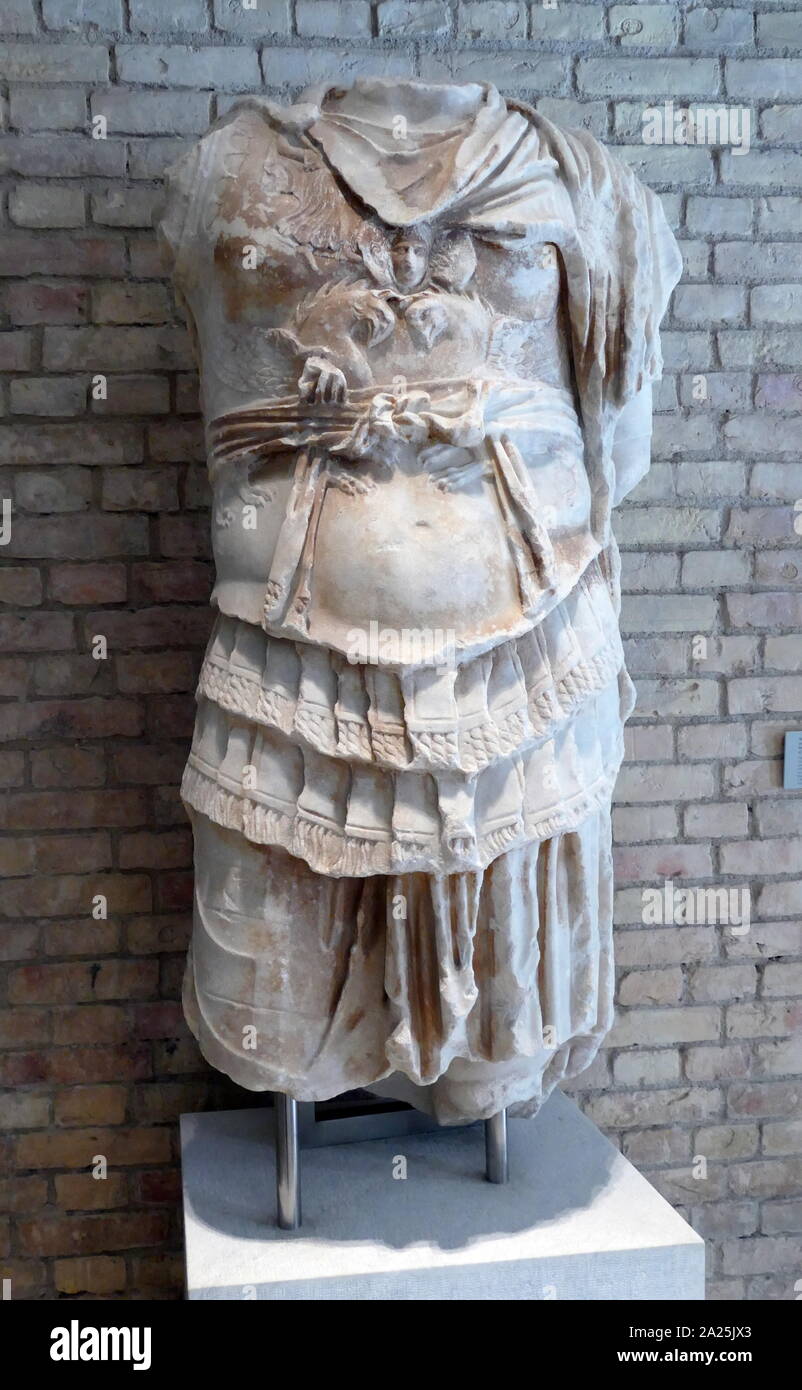 Torso of a Roman Emperor wearing a cuirass. Found in Miletus in Turkey ...