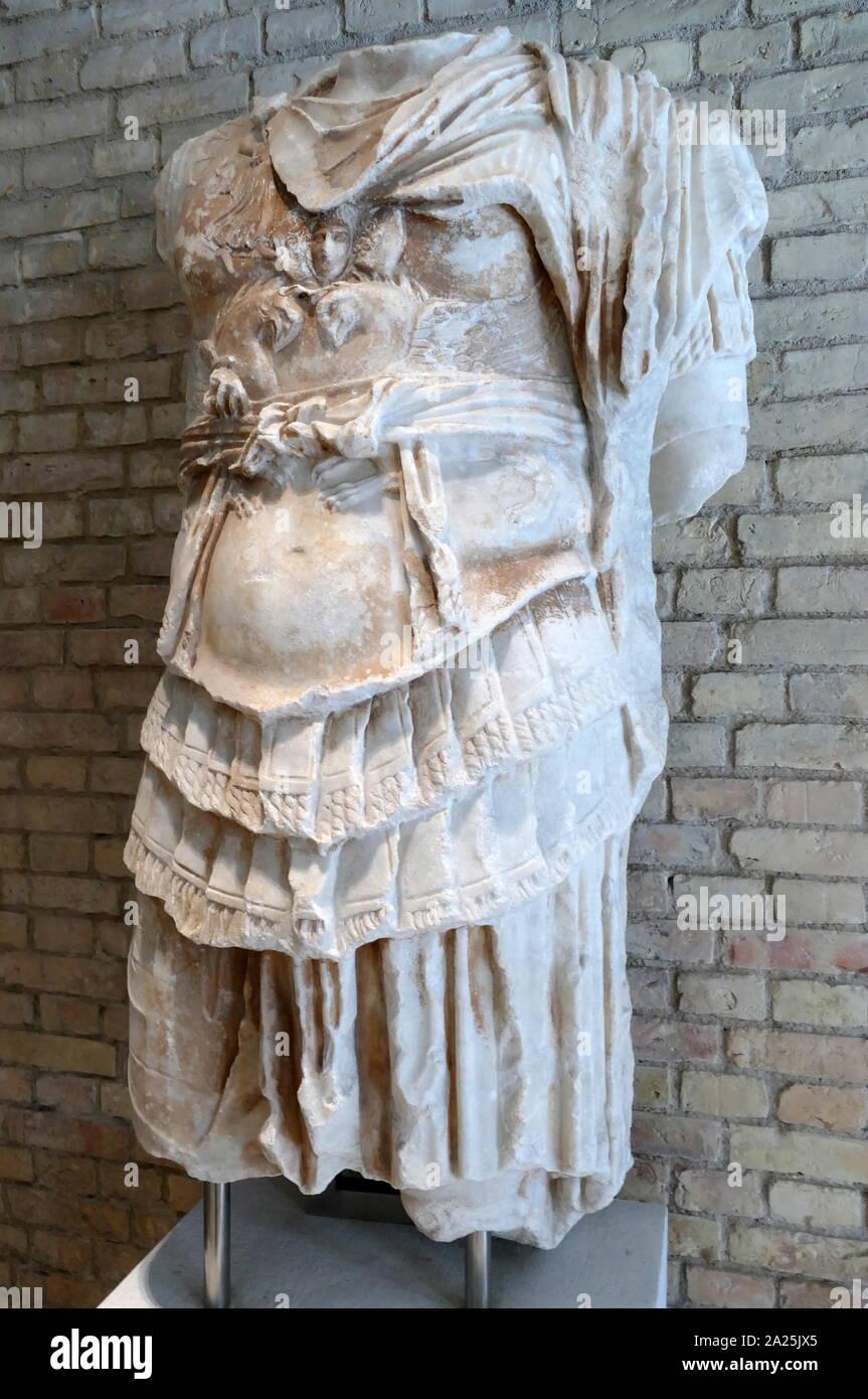 Torso of a Roman Emperor wearing a cuirass. Found in Miletus in Turkey ...