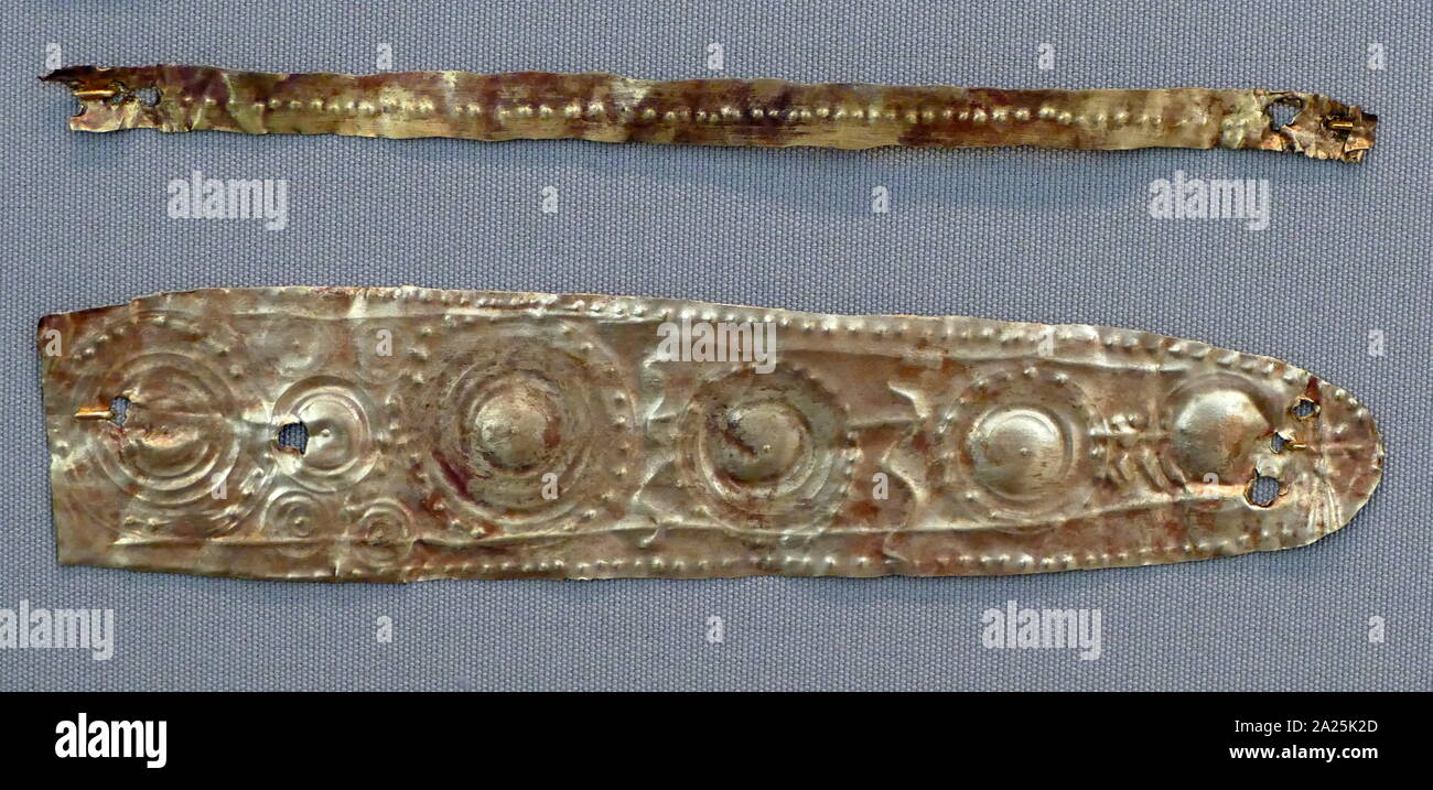 Gold grave object from the Pylos Tholos Tombs; 14th century BC ...