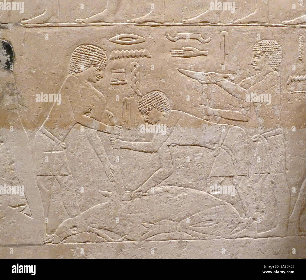 Sixth Dynasty, sacrificial chamber and wall from the tomb of Manufer ...