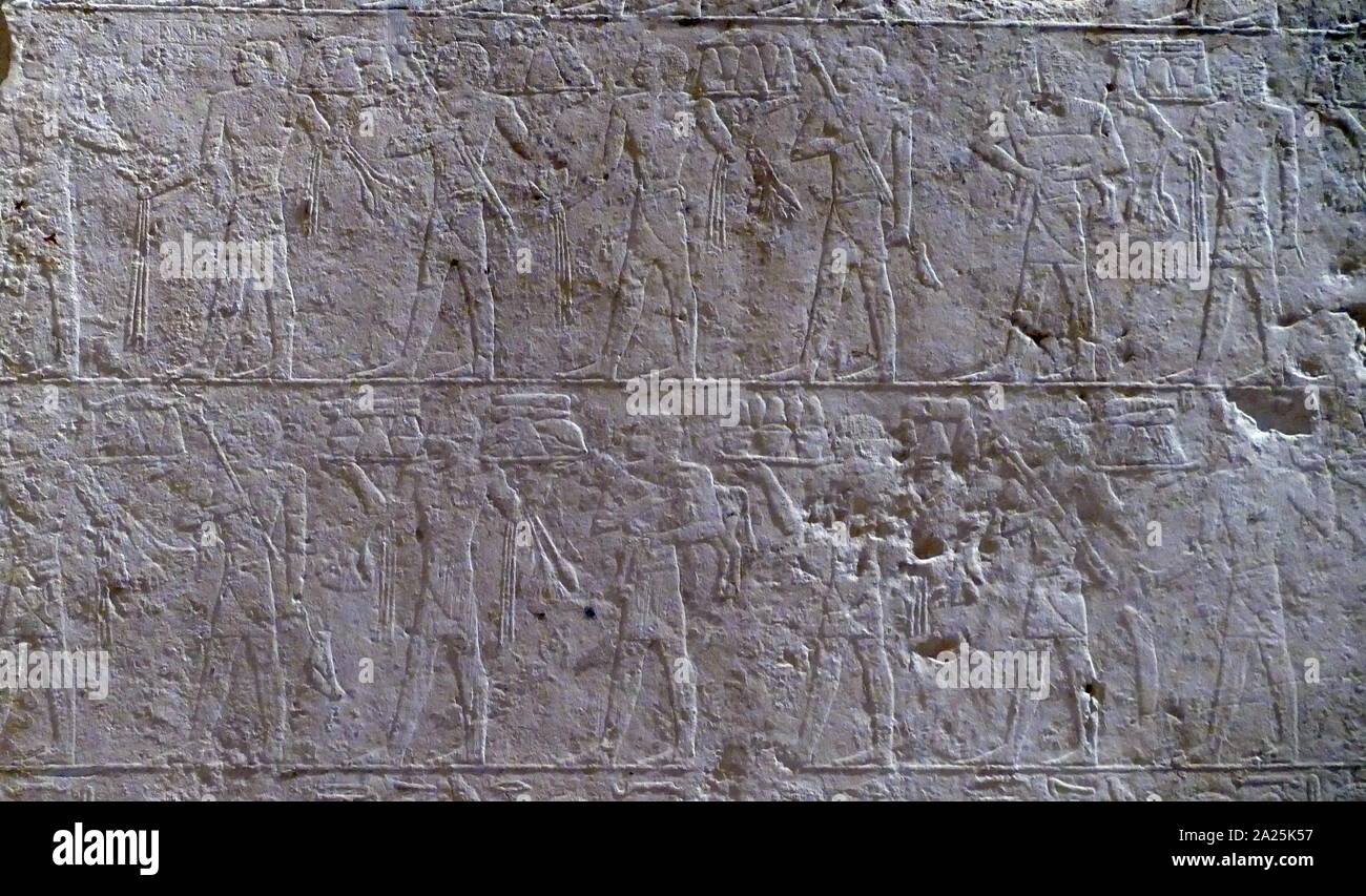 Sixth Dynasty, sacrificial chamber and wall from the tomb of Manufer ...