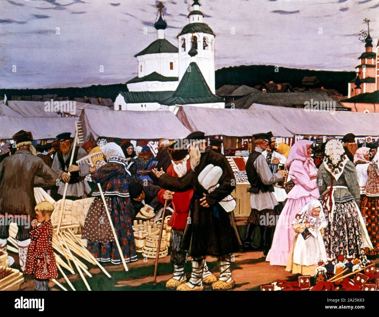 Fair, 1906, by Boris Mikhaylovich Kustodiev (1878 – 1927), Russian painter and stage designer ...