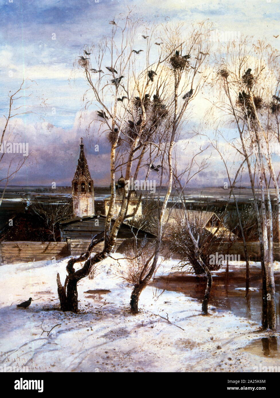 Rooks have Returned, 1871,oil on canvas, by Alexei Savrasov (1830 ...