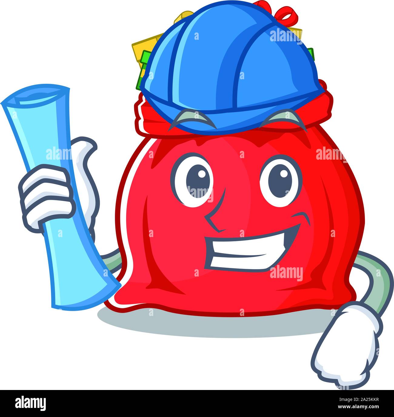 Architect santa claus bag isolated with mascot Stock Vector Image & Art ...