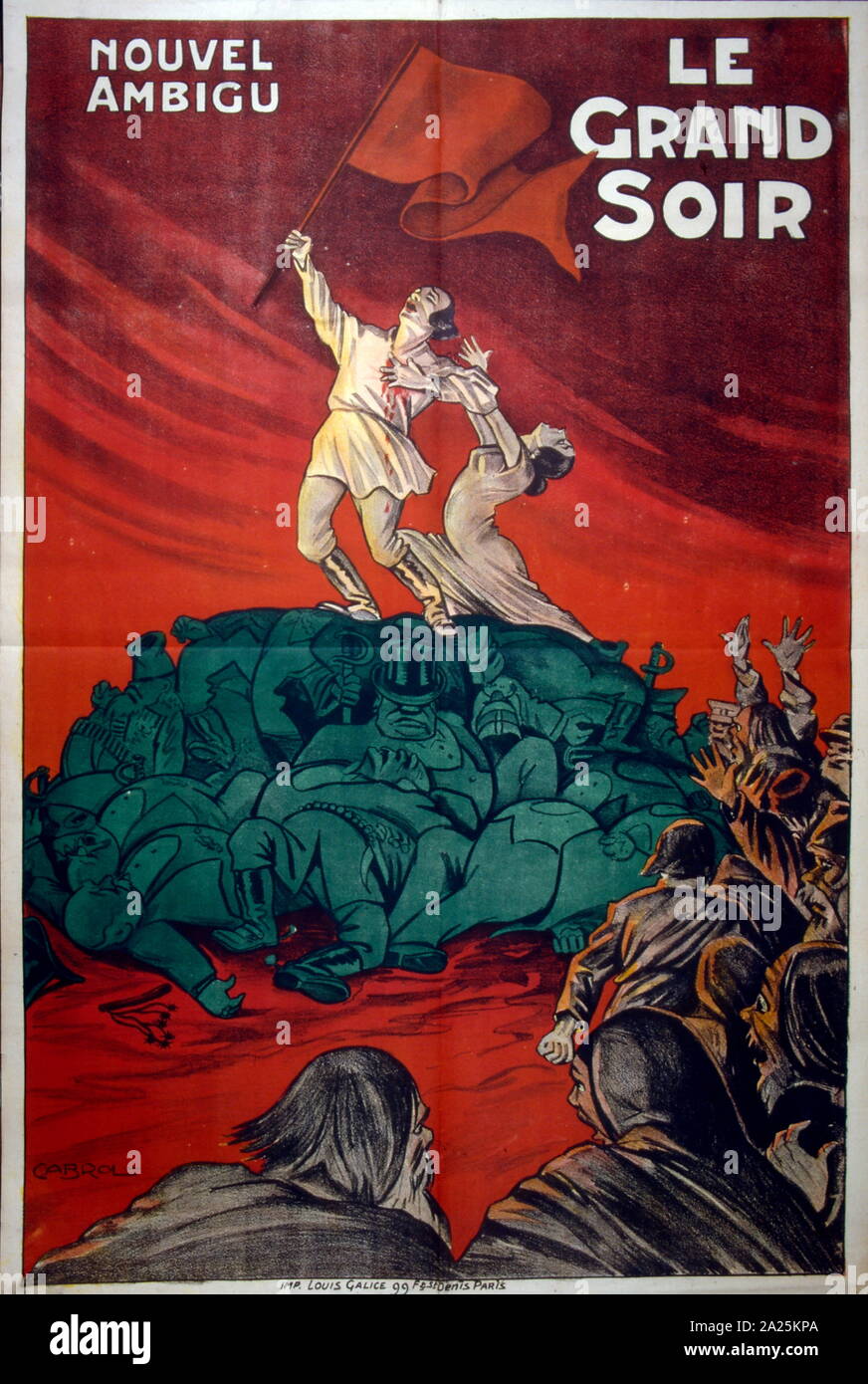 Radical French poster illustrating the triumph of the workers over ...