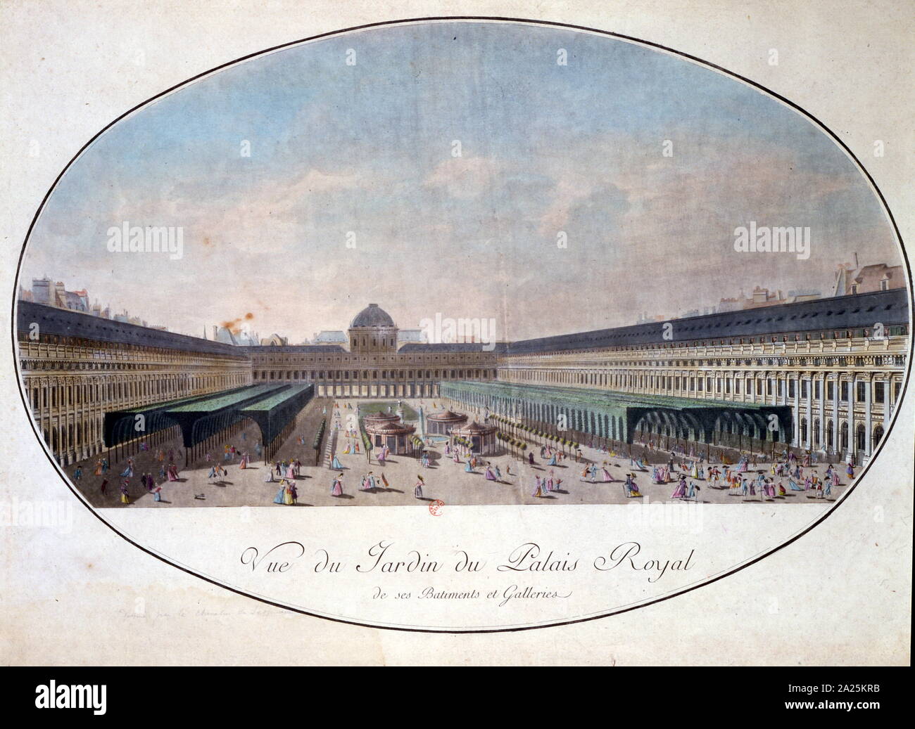 18th century view of a celebration in the grounds of the Palais Royale ...