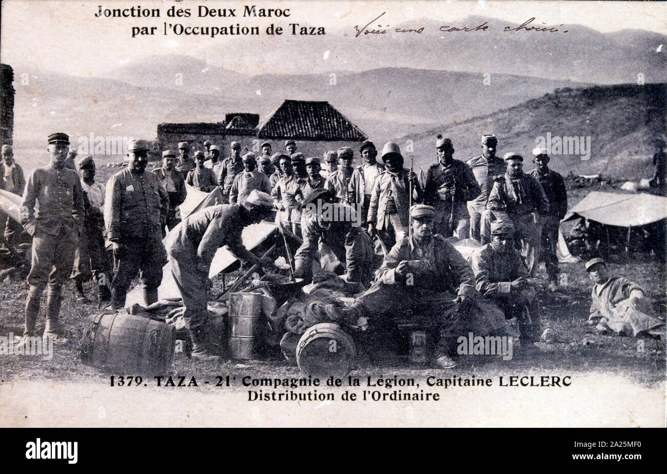 French legionnaire colonial soldiers after the capture of Taza a city ...