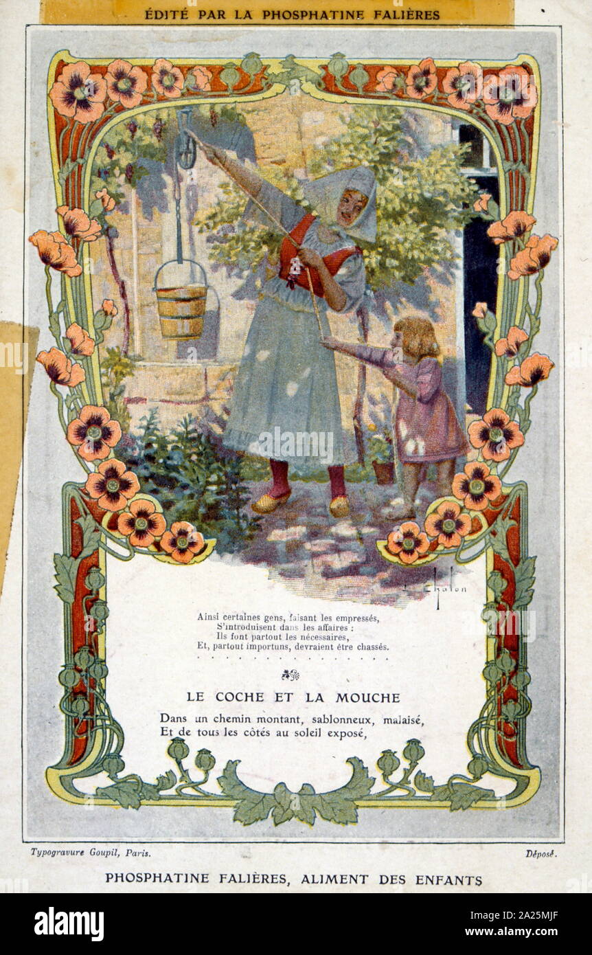 Illustration from a 1900 edition of fables by Jean de La Fontaine (1621 ...
