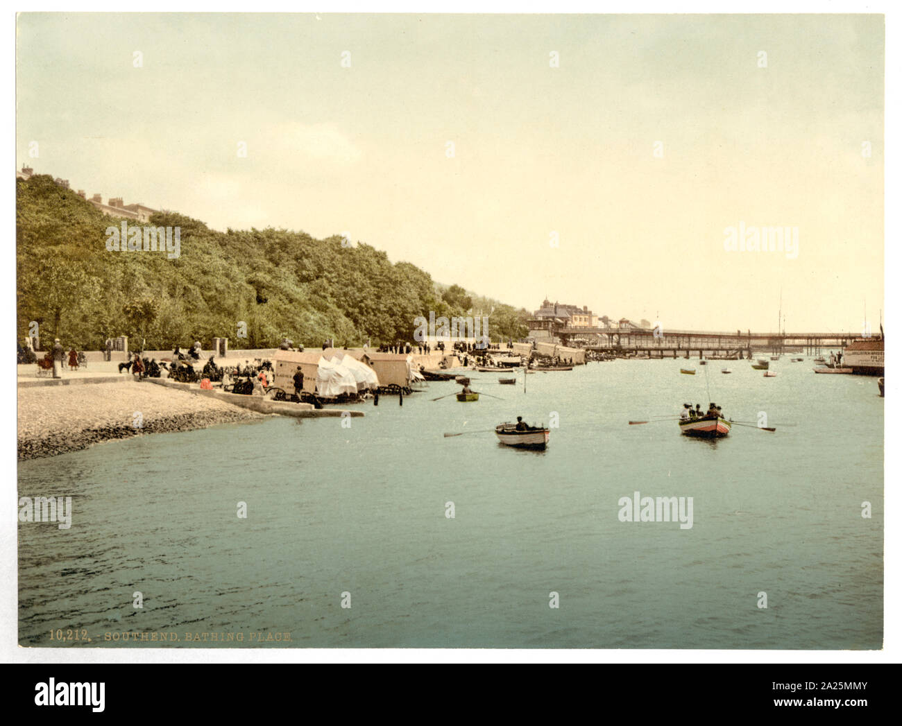 Pier and bathing place, looking East, Southend-on-Sea, England; Forms ...
