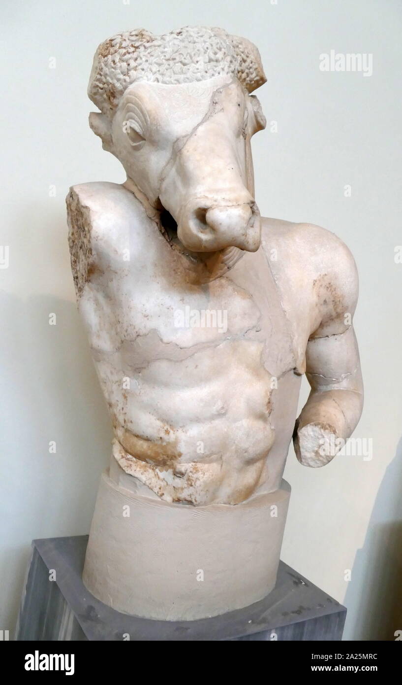 Statue of a Minotaur; Greek; ca. 450 BCE Stock Photo - Alamy