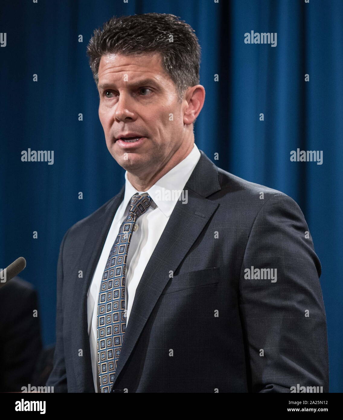 Photograph of David Bowdich at the Hacking Scheme press conference ...