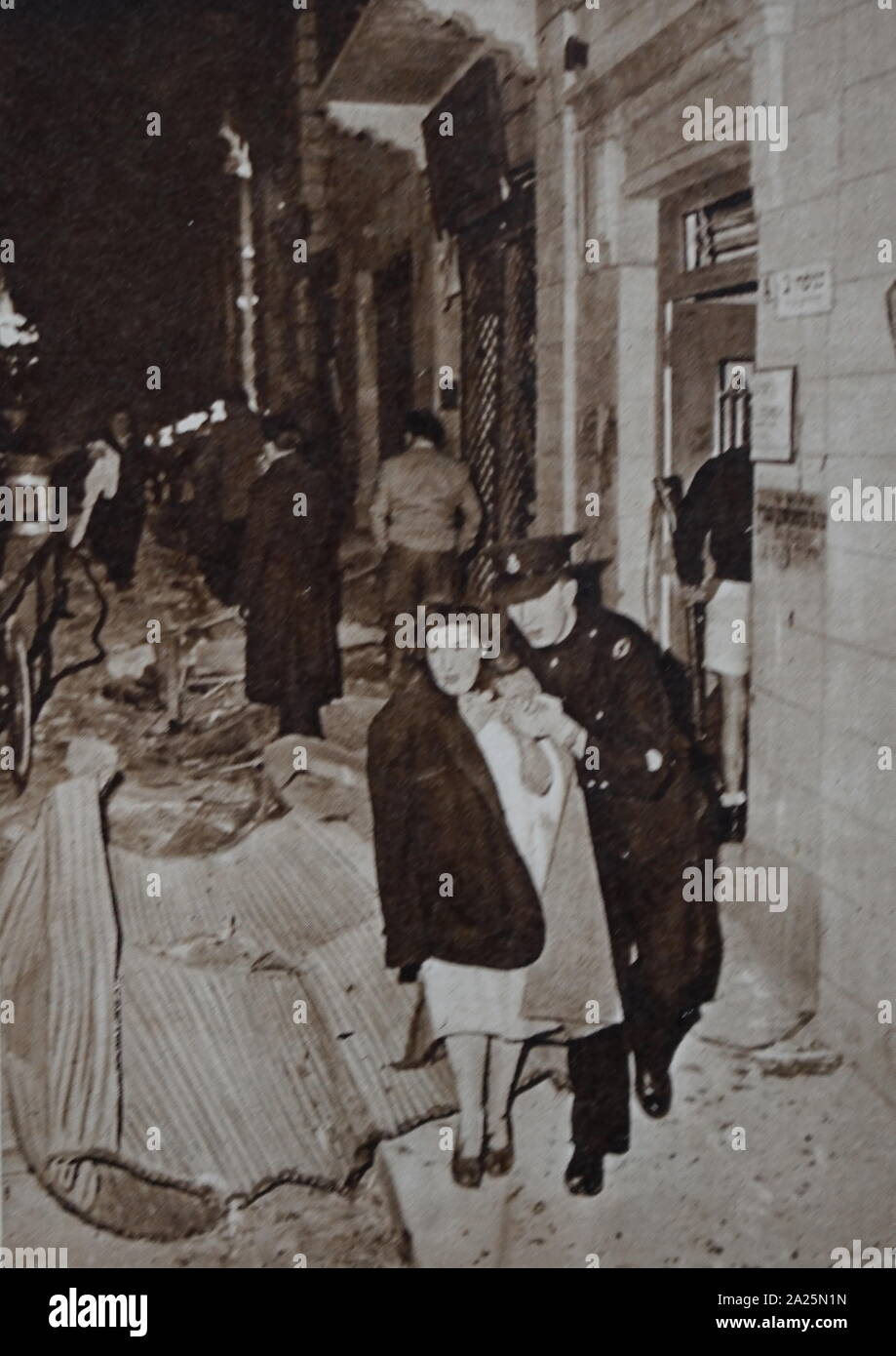 Photograph taken after the bombing of the Palestine Post Stock Photo ...