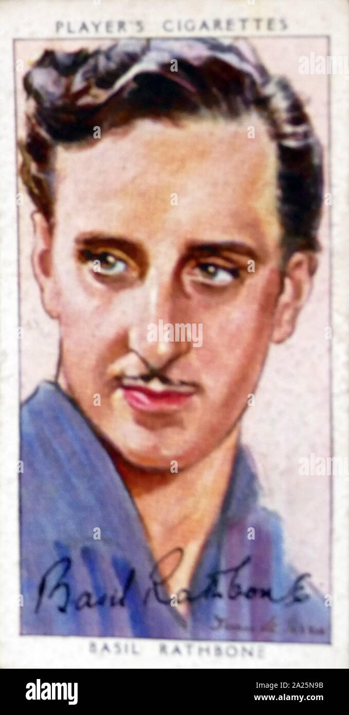 Player's Cigarettes card depicting Basil Rathbone. Philip St. John ...