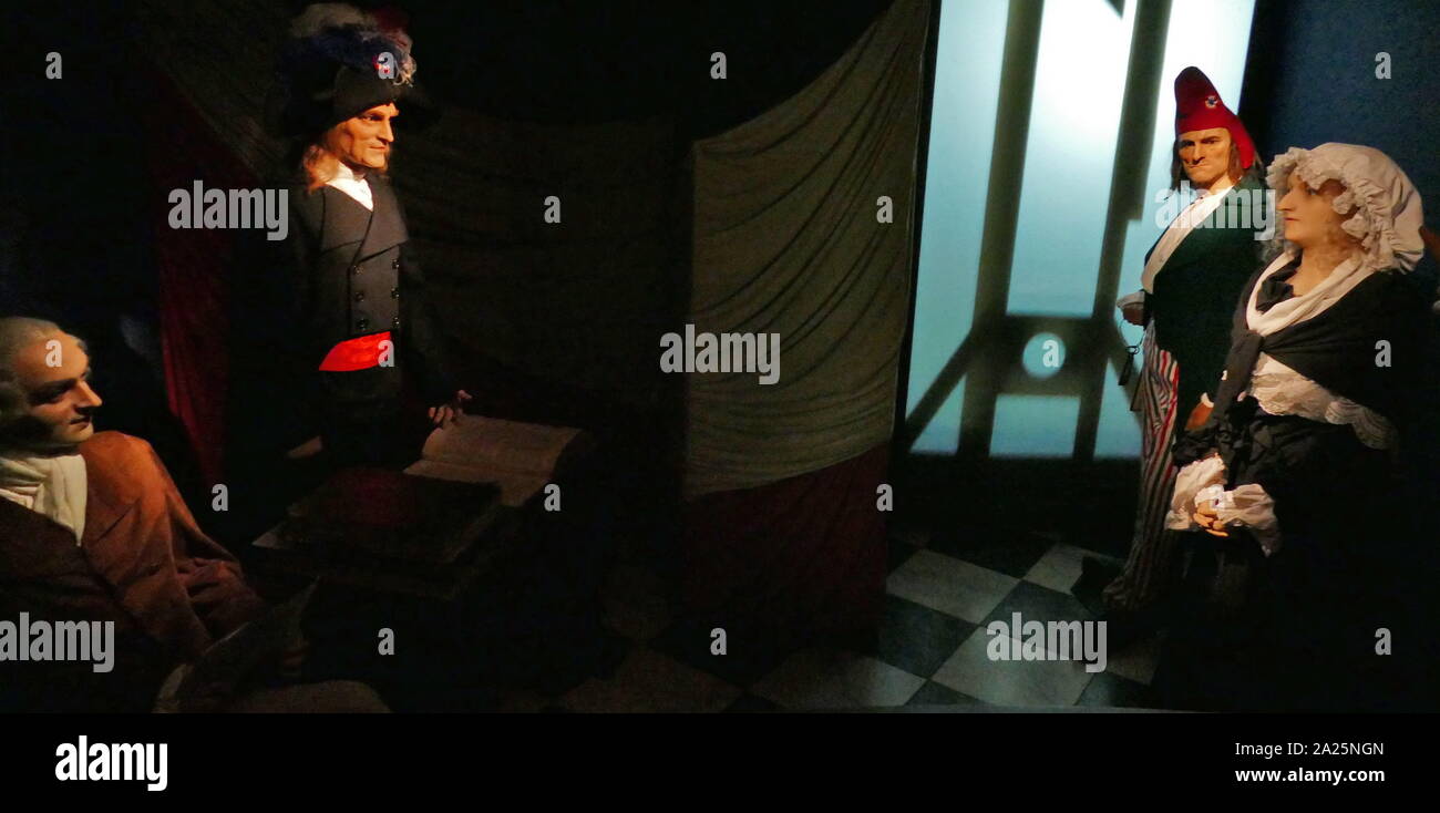 Wax figures depicting a Revolutionary Court scene Stock Photo - Alamy