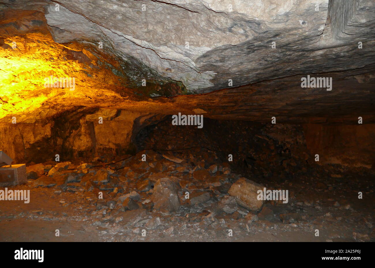 Interior of zedekiah's cave a 5-acre underground meleke limestone ...