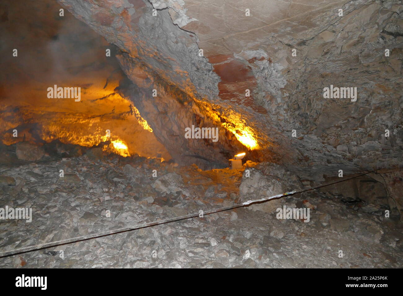Interior of zedekiah's cave a 5-acre underground meleke limestone ...