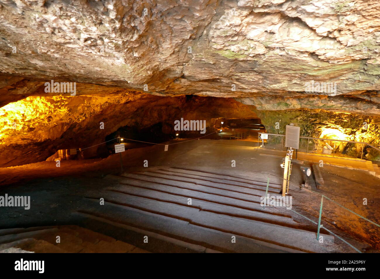 Interior of zedekiah's cave a 5-acre underground meleke limestone ...
