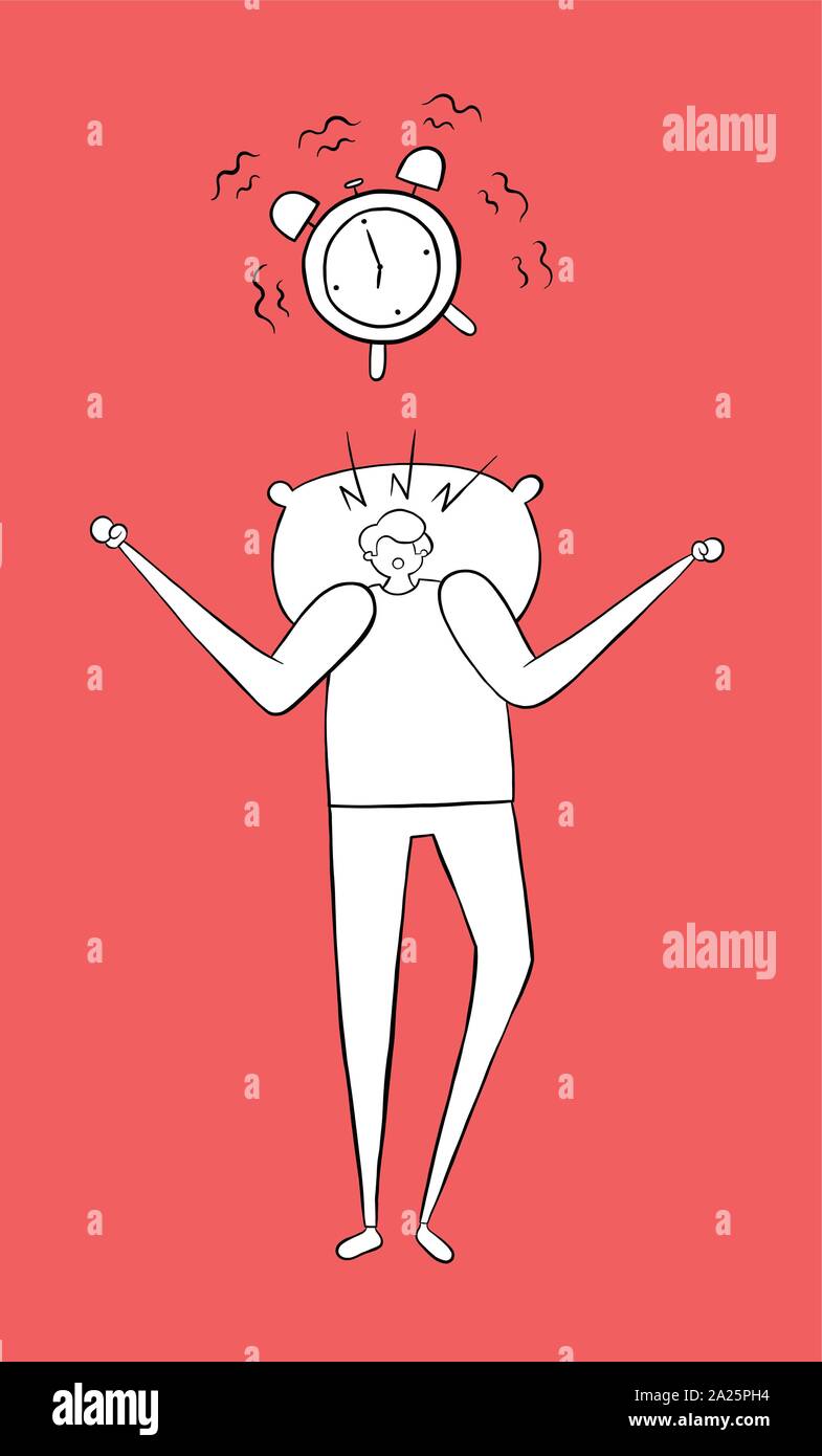 Man waking up in bed Stock Vector Images - Alamy