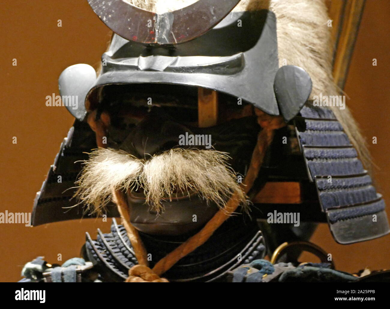 17th century Japanese samurai armour. Showing helmet and full tunic ...