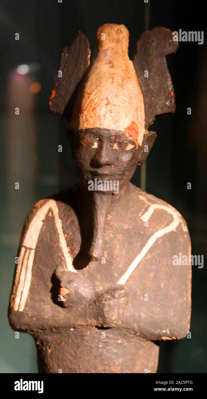18th dynasty wooden funerary statue of Osiris, the god of fertility ...