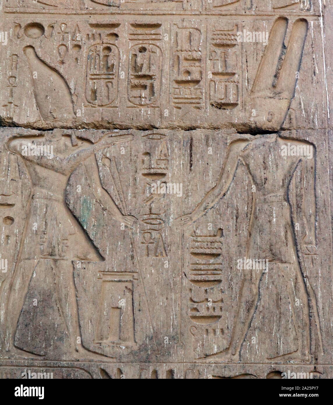 Courtyard of the Temple of Rameses III at Medinet Habu, Egypt. The ...