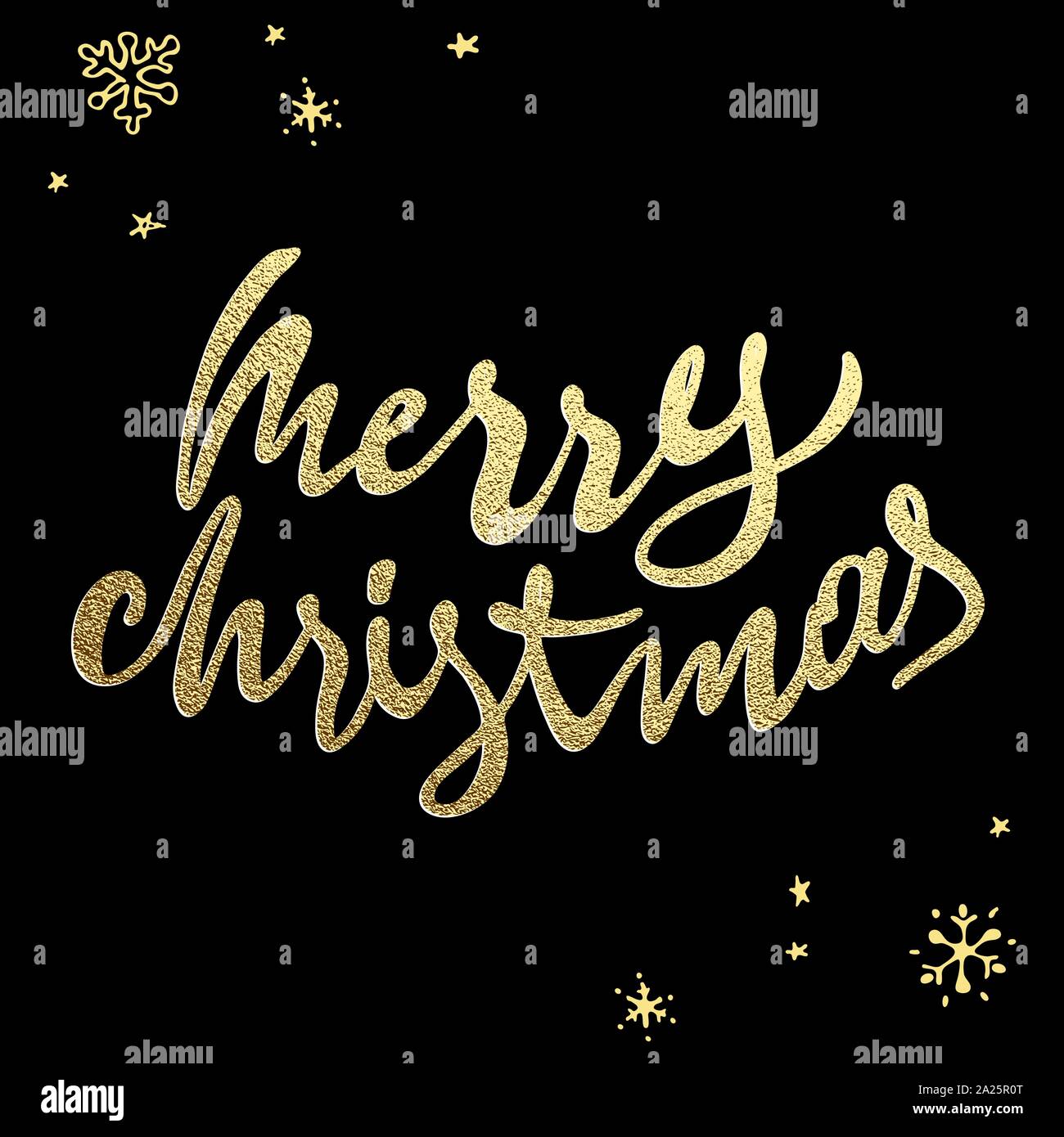 Merry Christmas gold lettering. Cute shiny hand drawn clip art for ...