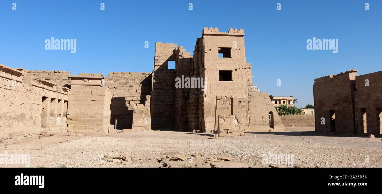 Migdol Tower at the Temple of Rameses II at Medinet Habu, Egypt. in ...
