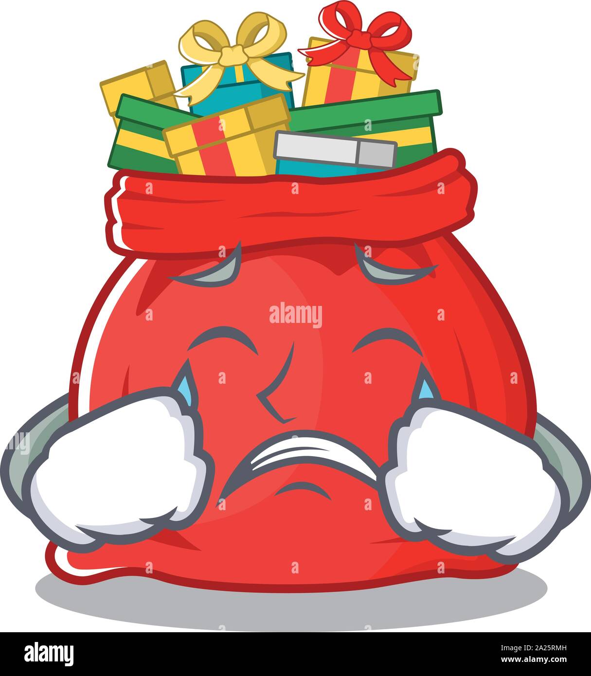 Crying santa claus bag with character shapes Stock Vector Image & Art ...
