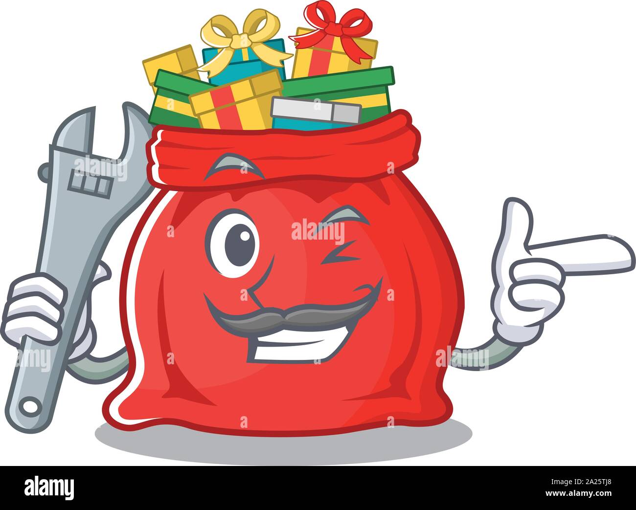 Mechanic toy santa claus bag cartoon shape Stock Vector Image & Art - Alamy