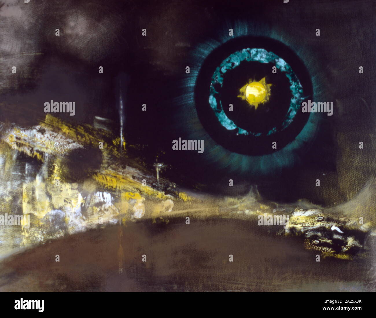 Untitled painting 1971; by Edgar (Erhard) Jene (1904 - 1984); German ...